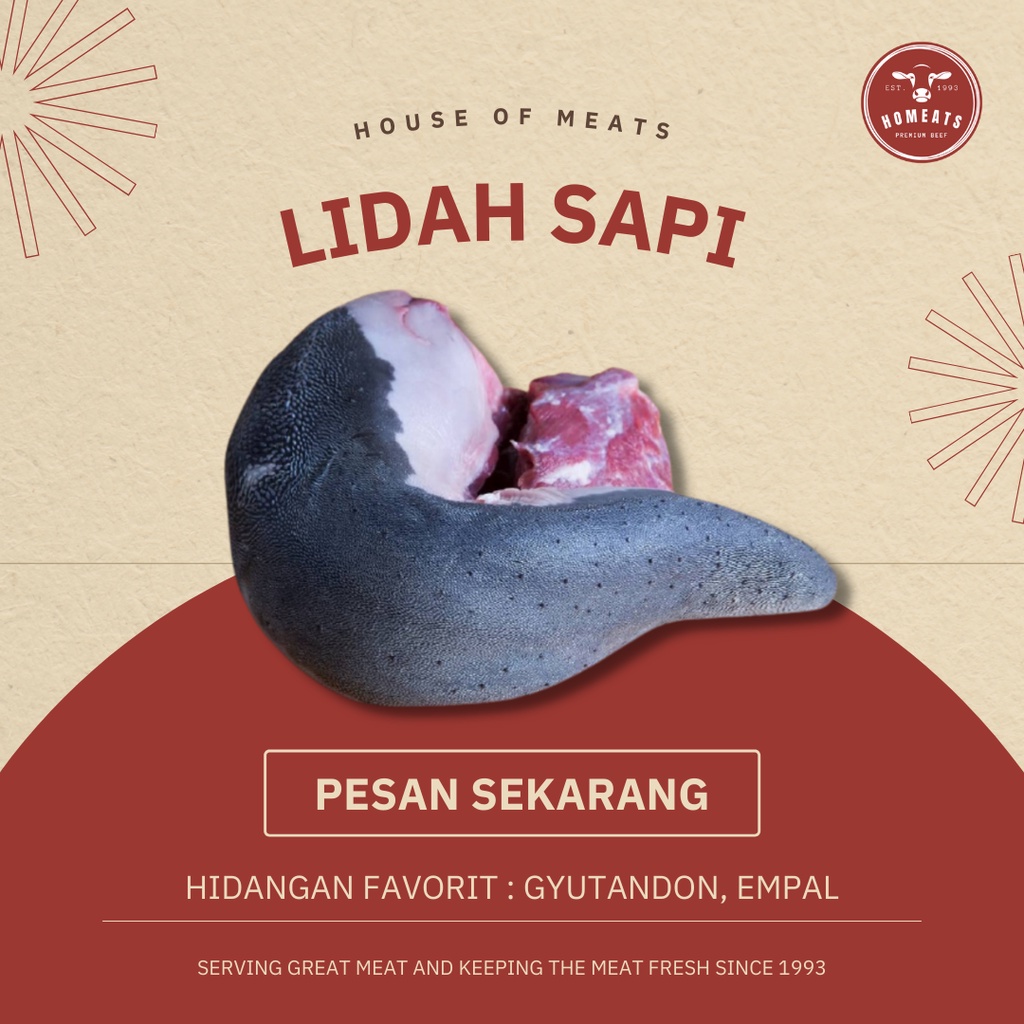 Jual Lidah Sapi Segar Kupas Utuh Premium Fresh Beef Tounge 1 KG ...