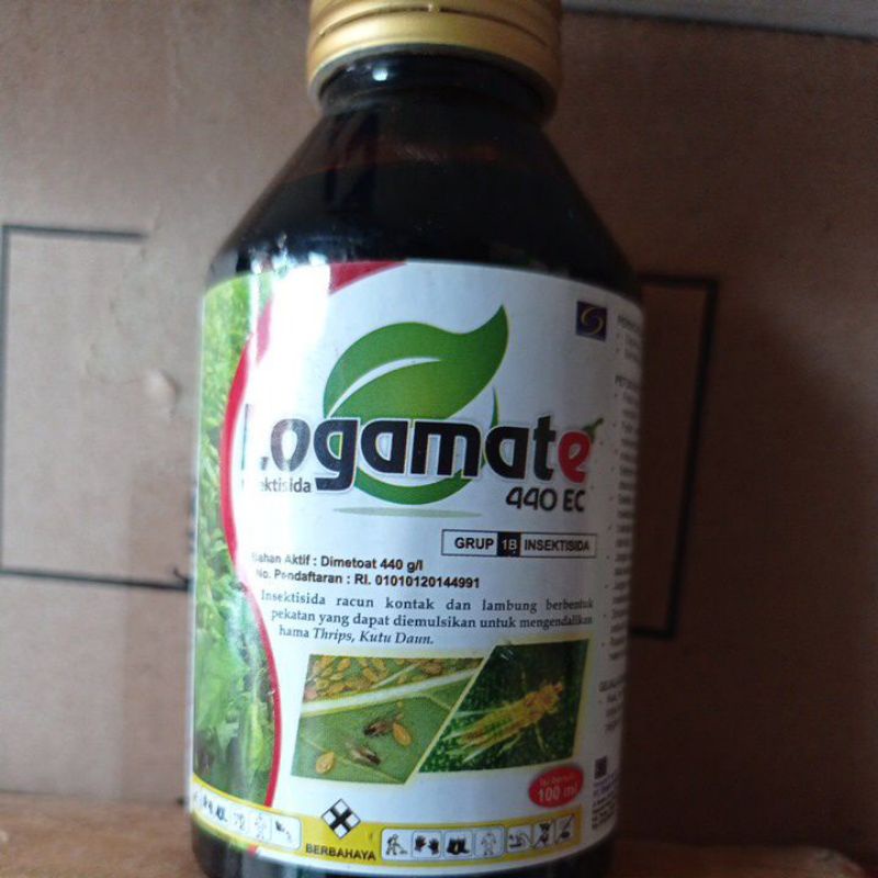 Jual Insektisida logamate 440 EC, berbahan aktif : dimetoat 440 g/l, kemasan botol kaca 100 ml ...