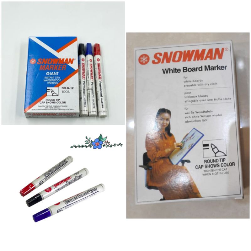 Jual Spidol snowman permanent marker dan white board marker/spidol ...