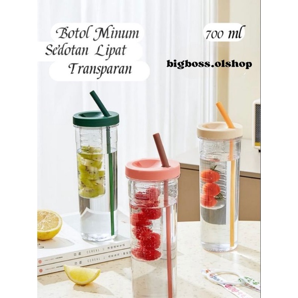 Jual Botol Infused water Dengan Sedotan 700 ml | Shopee Indonesia