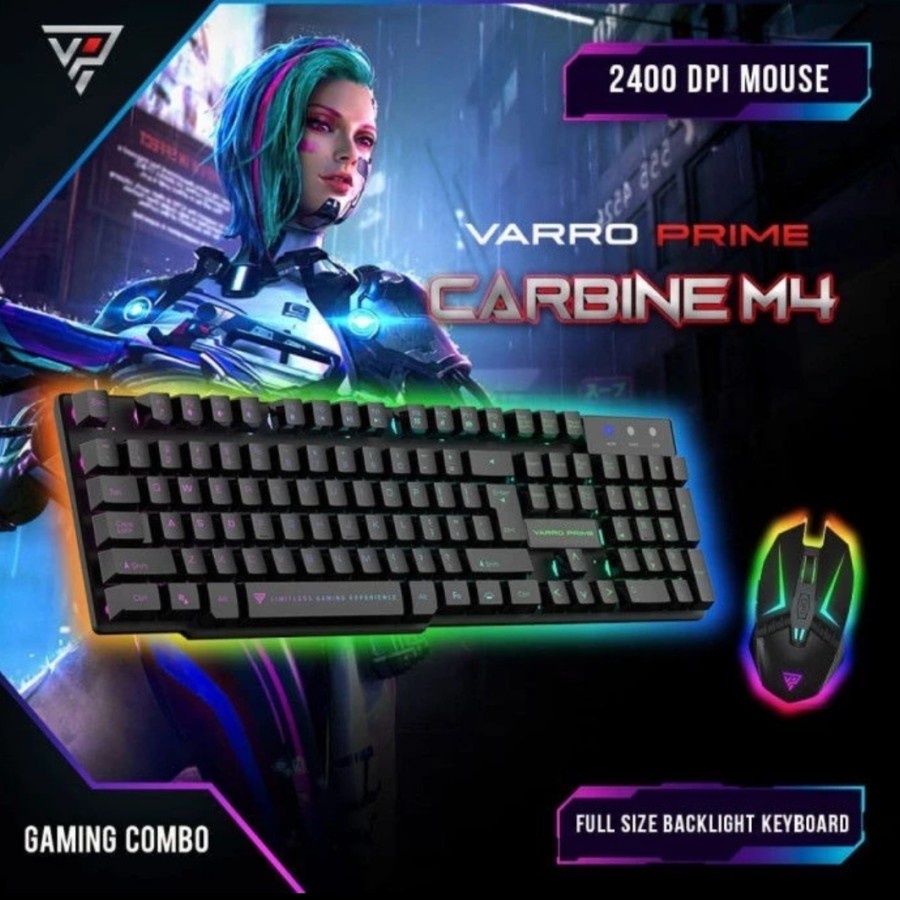 Jual KEYBOARD MOUSE GAMING RGB VARRO CARBINE M4 | Shopee Indonesia