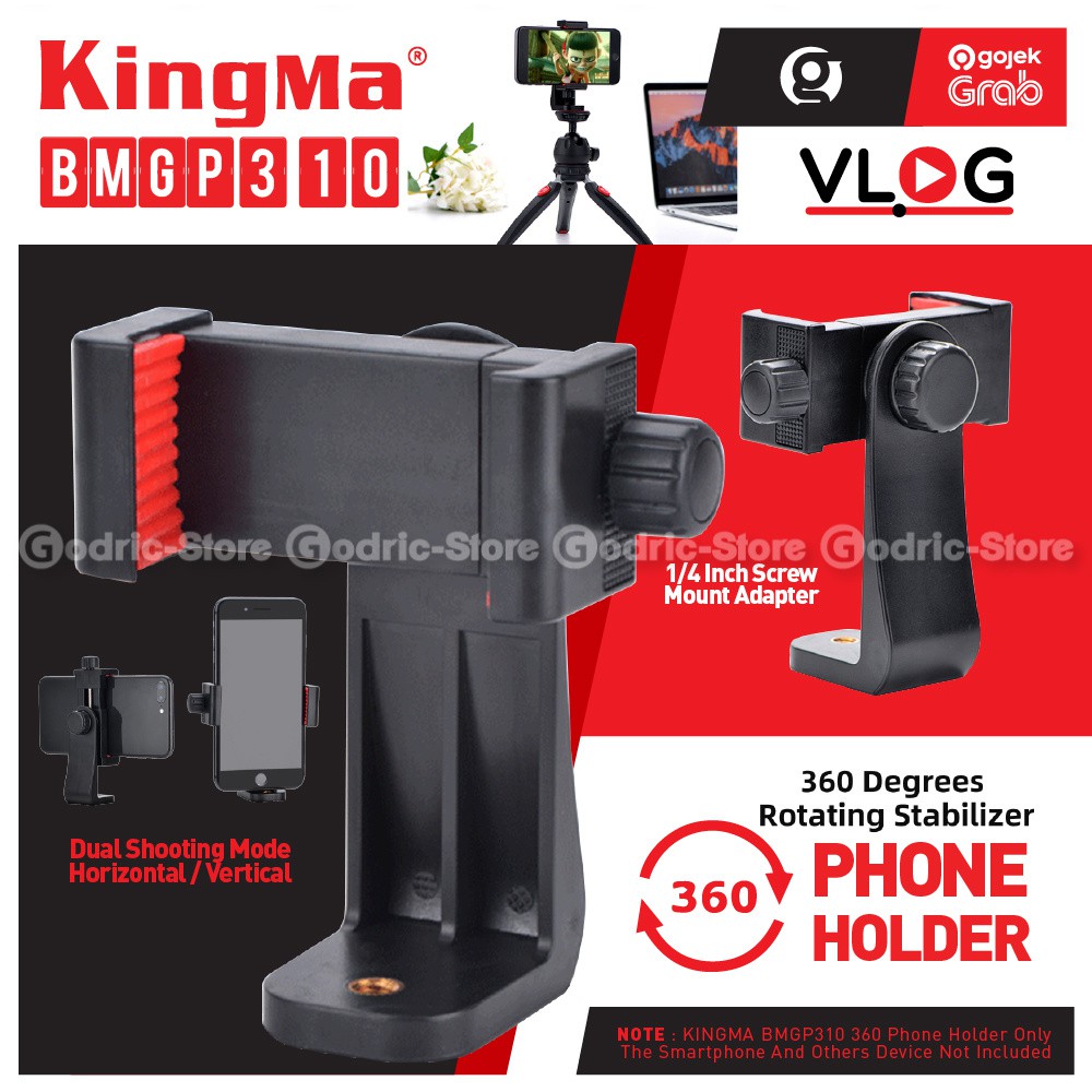 Jual KINGMA BMGP310 Holder U Mount Smartphone Vertical 360 Portrait ...