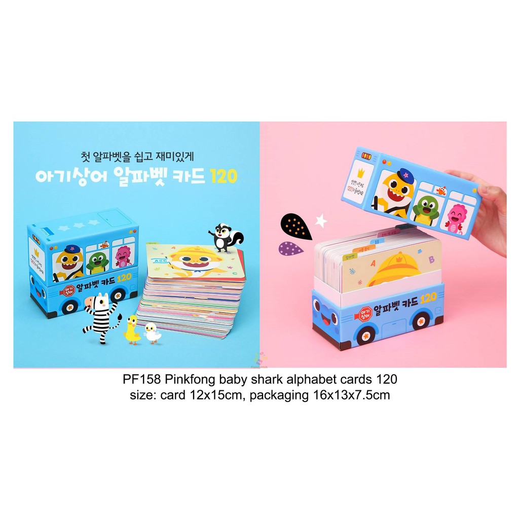 Jual ORI KOREA PINKFONG BABY SHARK ALPHABET CARDS 120 - PF158 | Shopee ...