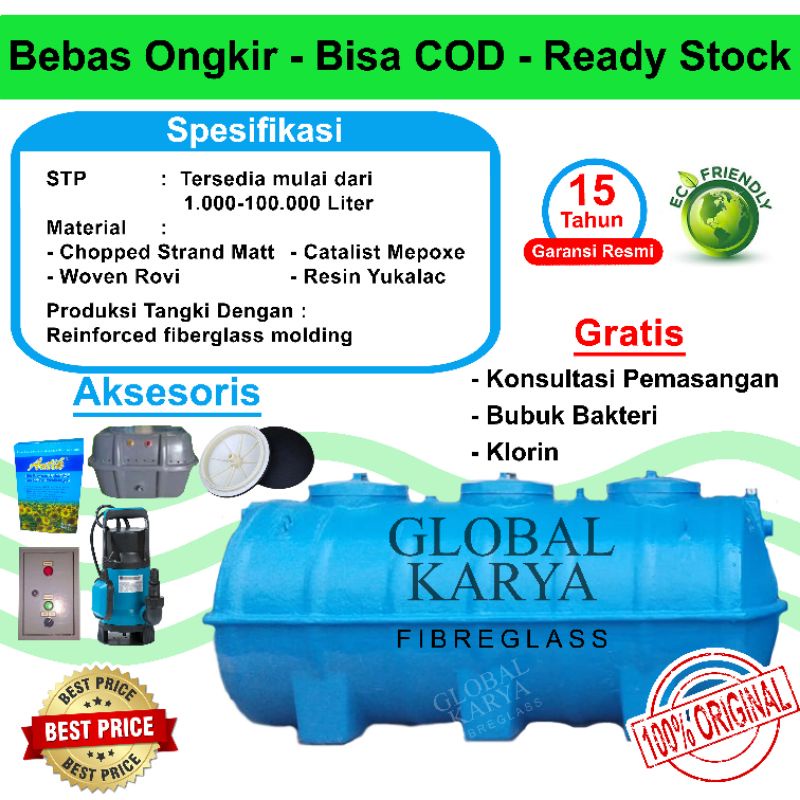 Jual Septictank STP Biofilter 1000-100000 Liter / Fibreglass / IPAL ...