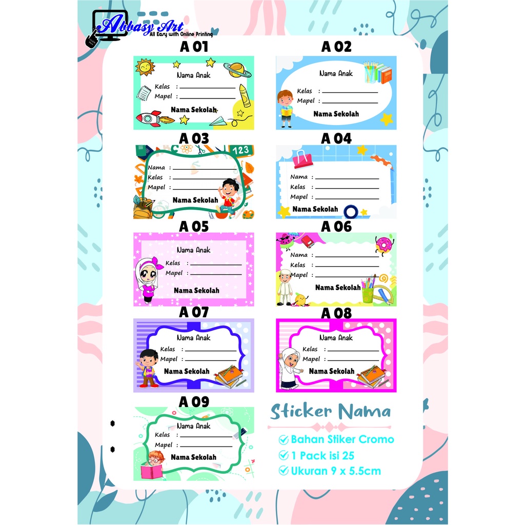 Jual Stiker Mapel - Label Buku Pelajaran Sekolah - Stiker mata ...