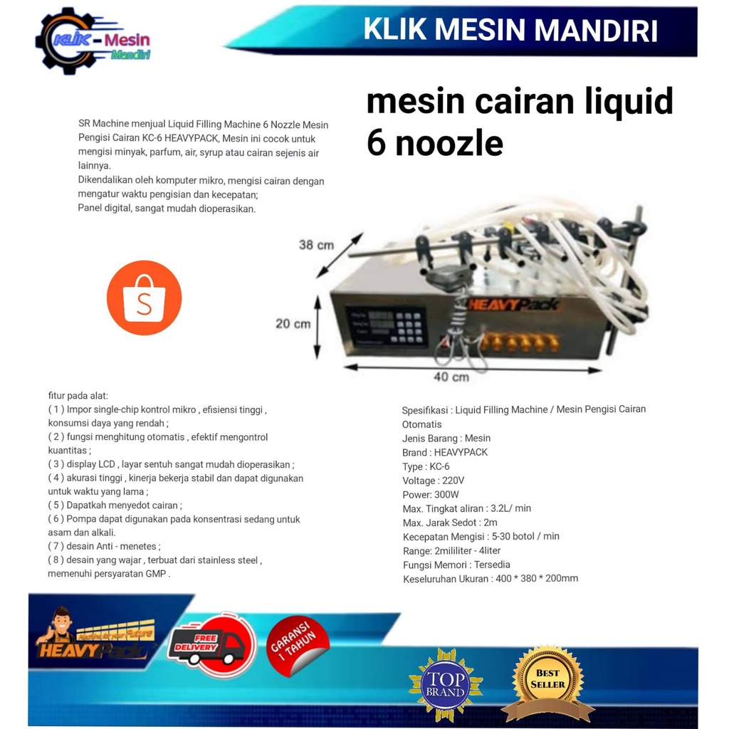 Jual Mesin Isi cairan Liquid 6 Nozzle Heavypack | Shopee Indonesia