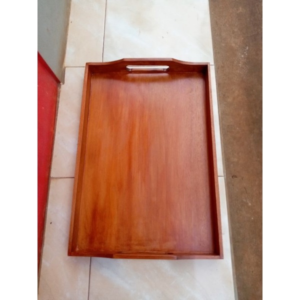 Jual nampan baki kayu wooden tray ukuran panjang 60cm lebar 40 cm ...