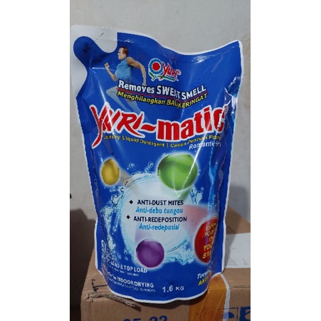 Jual Yuri Matic Cairan Pencuci Pakaian Anti Bacterial 1,6Kg | Shopee ...