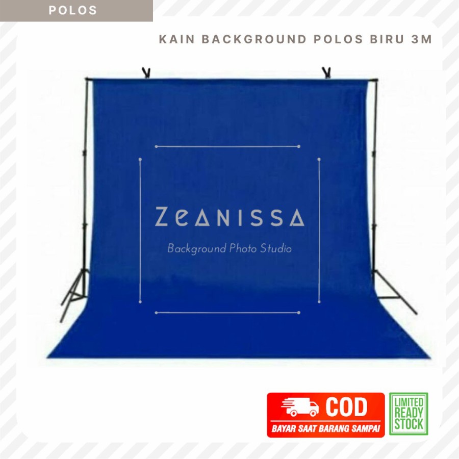 Jual Kain Background Backdrop latar layar Foto studio polos biru 2 ...