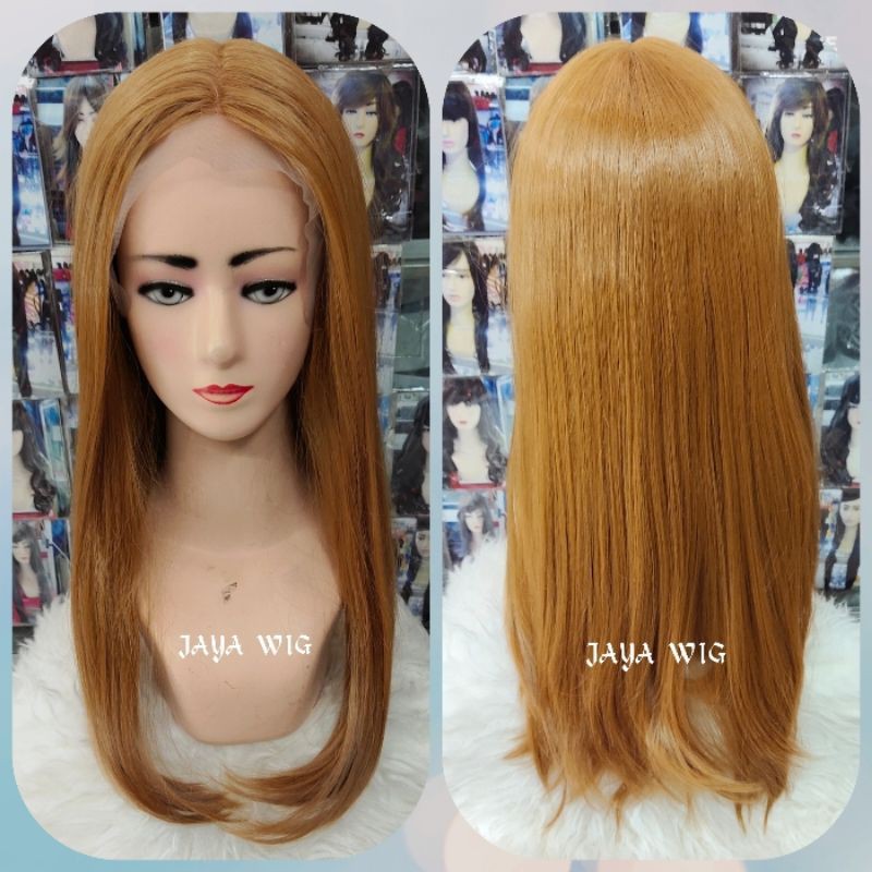 Jual Wig Lurus Panjang Tanpa Poni Warna Pirang Terang Rambut Palsu ...