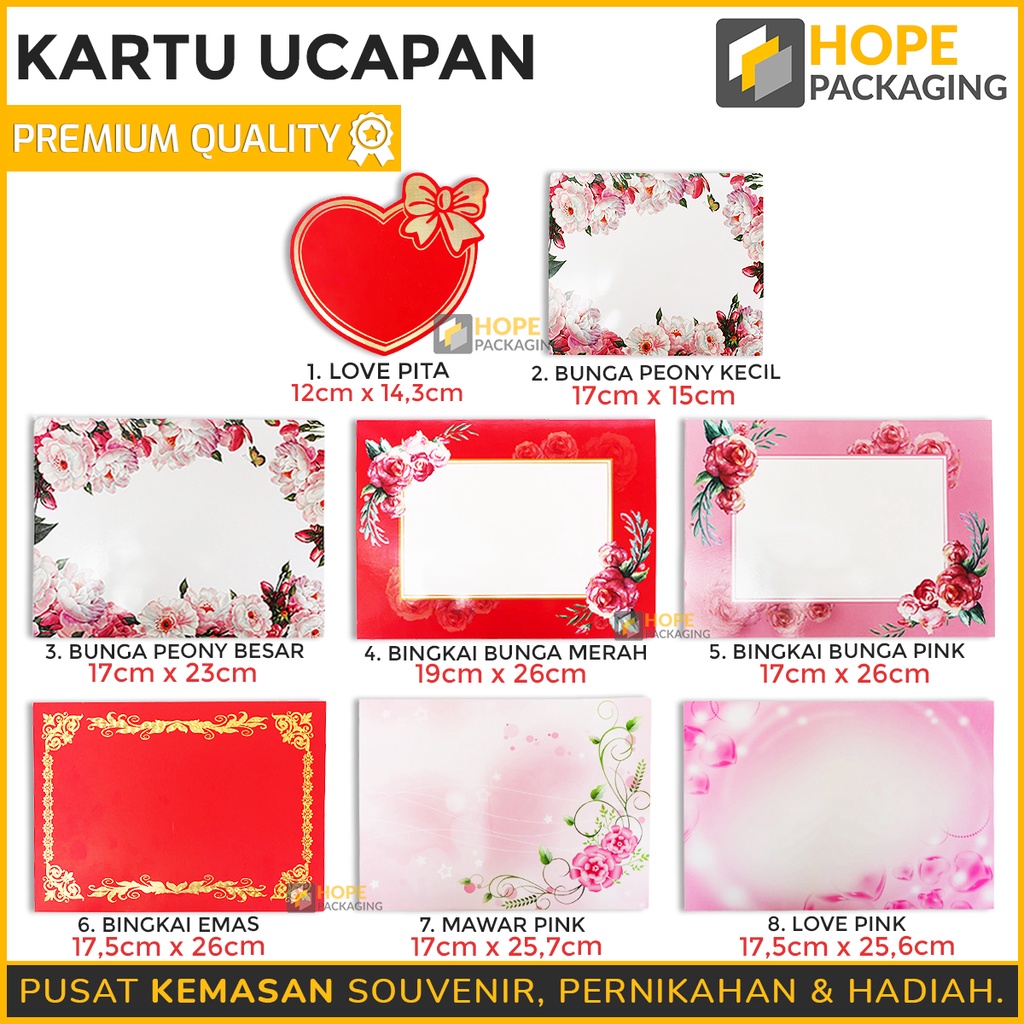 Jual [Harga / 5 Pcs] Kartu Ucapan Bunga Love Polos / Greeting Card ...