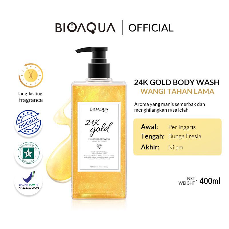 Jual BIOAQUA 24K Gold Body Wash 400ml | Shopee Indonesia
