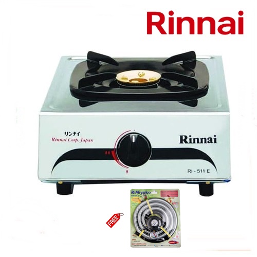 Jual Rinnai RI-511E Kompor Gas 1 Tungku Stainless FREE Paket Miyako ...