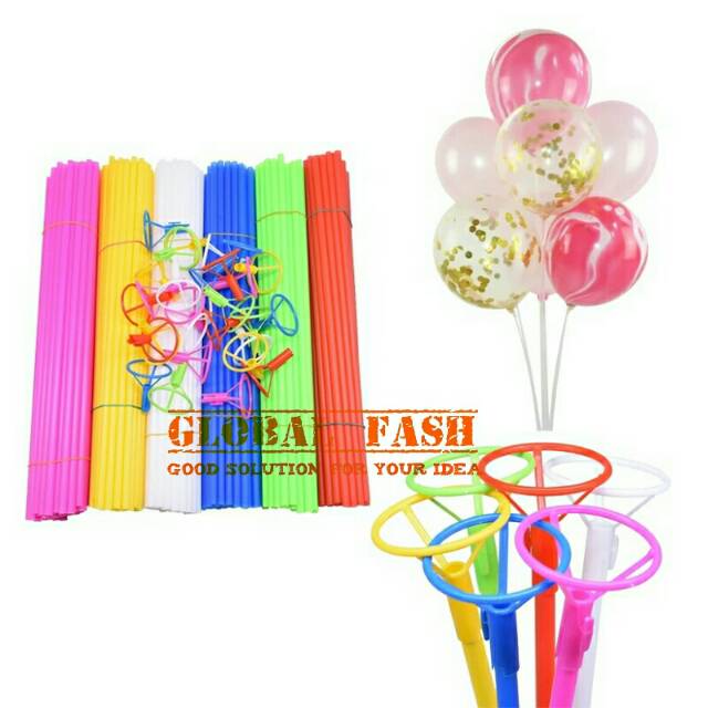 Jual isi 10 Stick balon foil / stik balon besar / stik balon pvc / stik ...