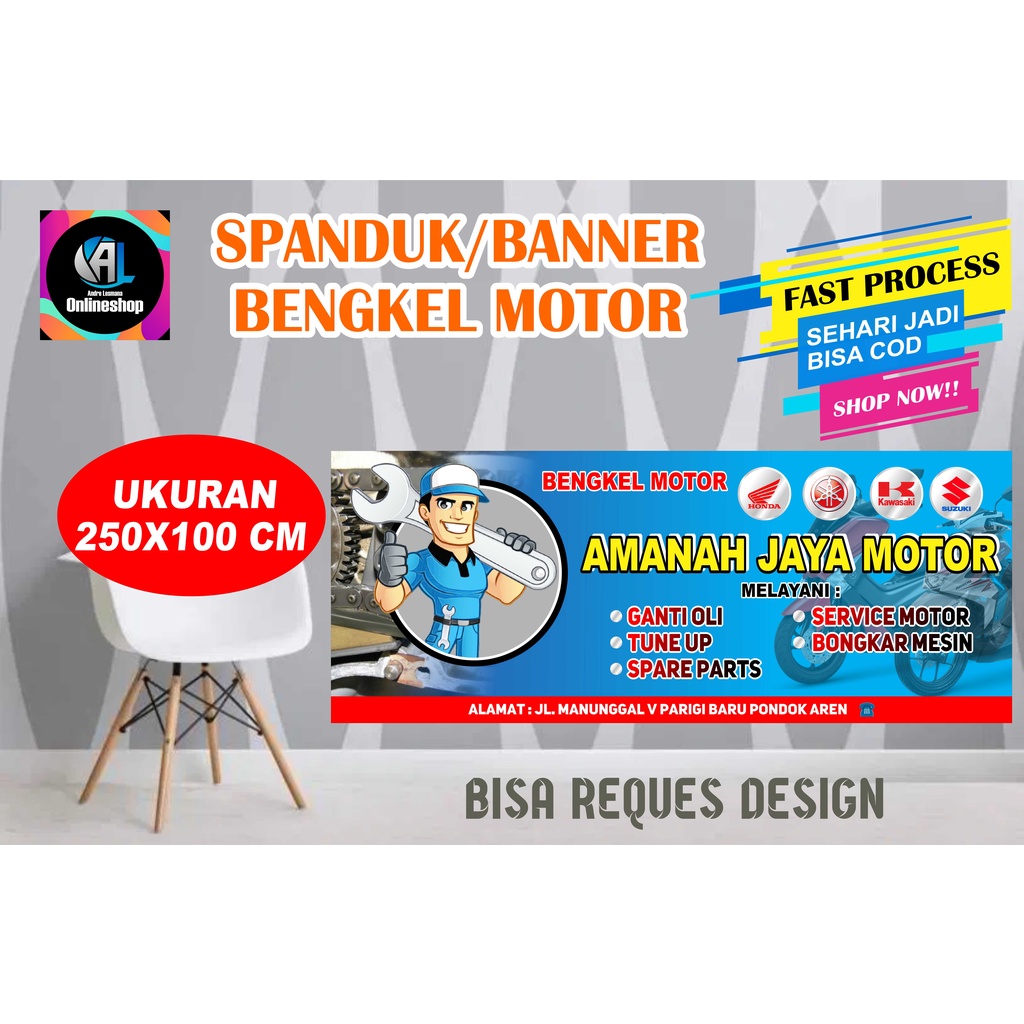 Jual Spanduk, Banner Bengkel Motor (Model B) | Shopee Indonesia
