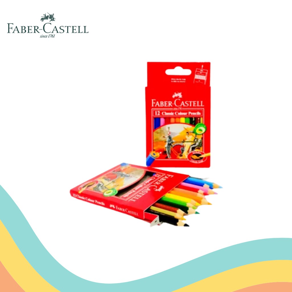 Jual PENSIL 12 WARNA PENDEK FABER CASTELL (1 PCS) | Shopee Indonesia