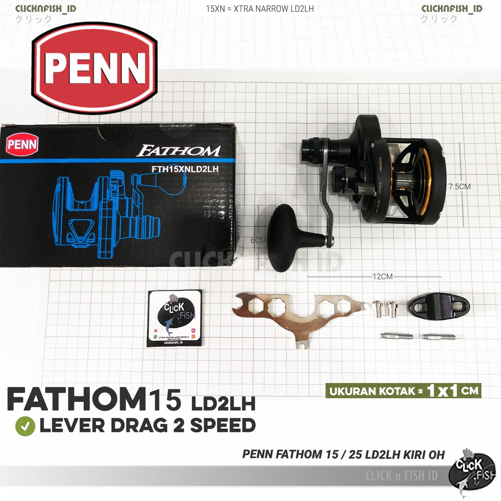 Jual PENN FATHOM 15 / 25 LD2 LEVER DRAG 2 SPEED LH KIRI Reel OH ...