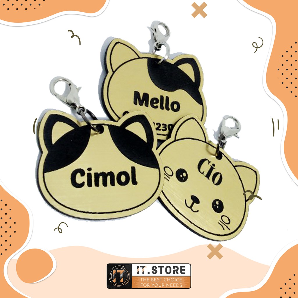 Jual Name tag kucing anjing kelinci hewan peliharaan Custom TANPA ...