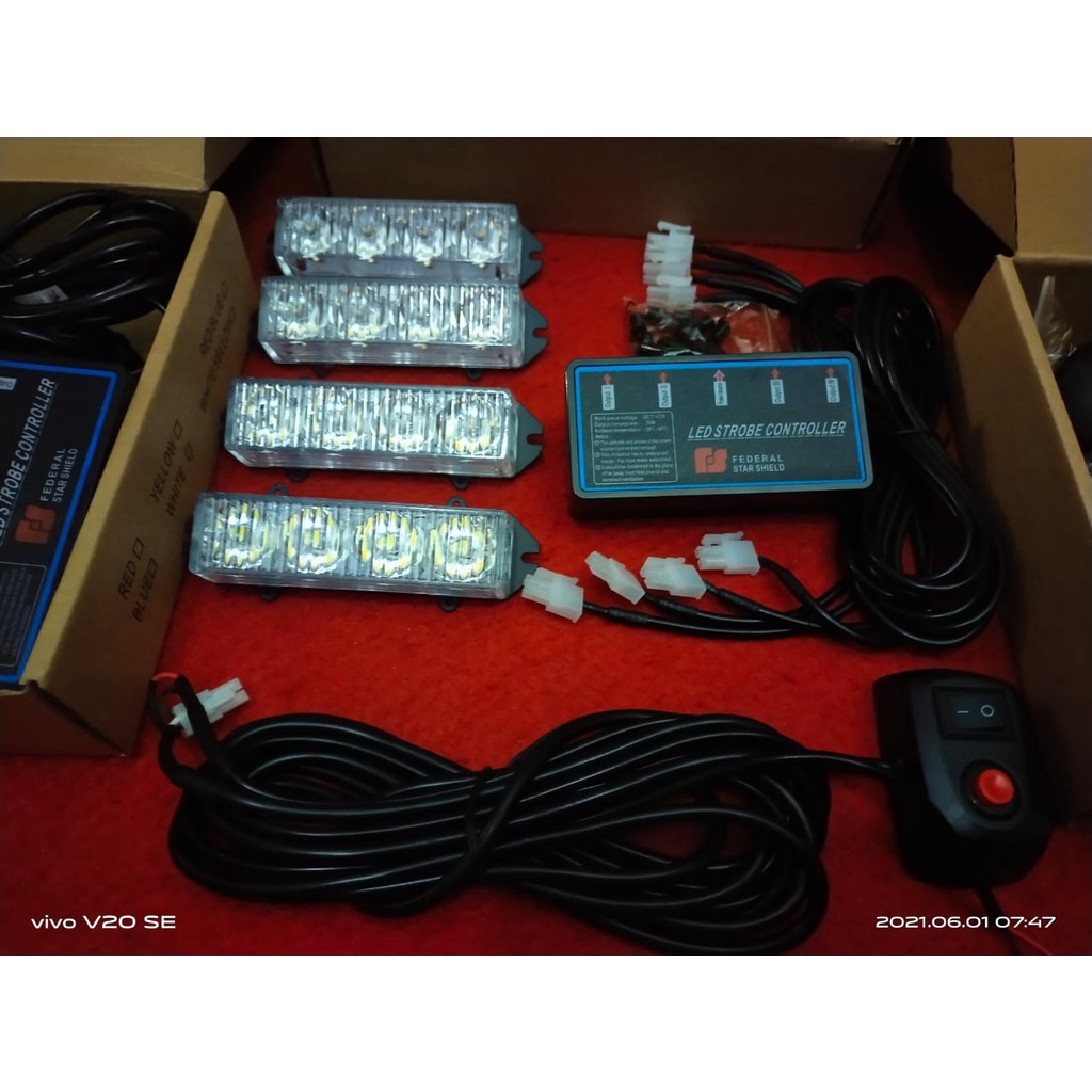 Jual Lampu Grill Led Federal Signal 4x4 Strobe 16W Warna Biru Lampu ...