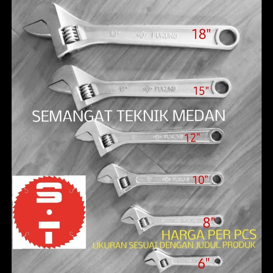 Jual 8" KUNCI INGGRIS ADJUSTABLE WRENCH PAS BAUT CHROME 8" 8 " INCH ...