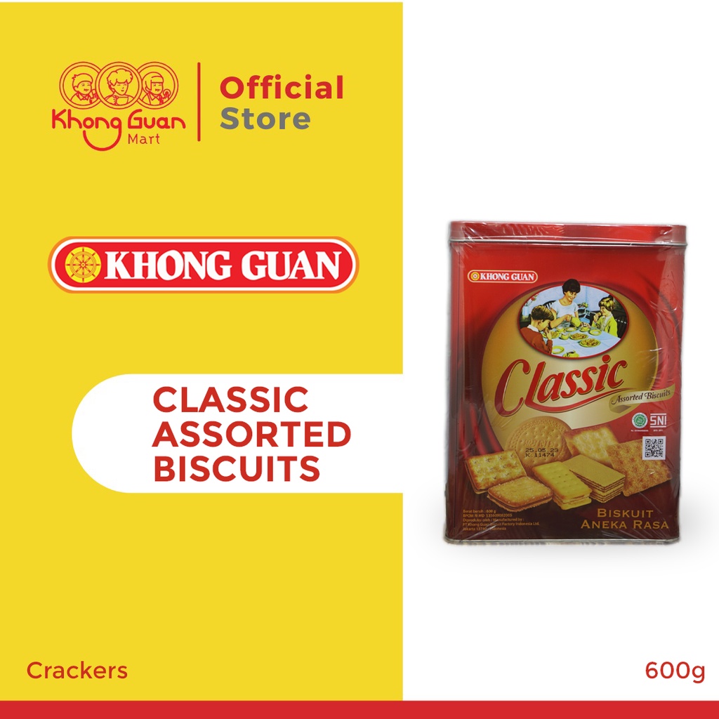 Jual KHONG GUAN Assorted Biscuit Classic Segi Tin 600 Gram | Shopee ...