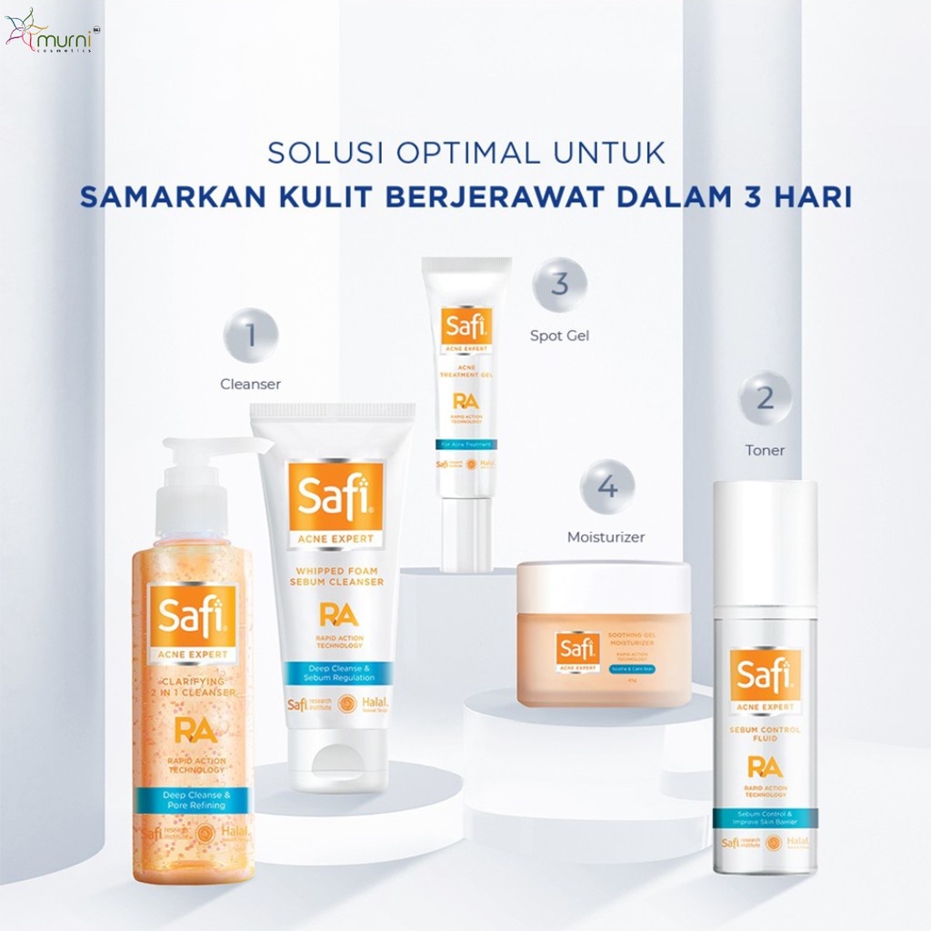 Jual SAFI ACNE EXPERT RA | SEBUM CONTROL FLUID | WHIPPED FOAM SEBUM C | SMOOTHING GEL MOIST ...