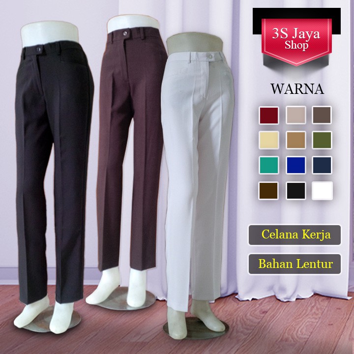 Jual Celana Kerja Wanita Jumbo Size XXXL (4L) Merk Syakira Bahan Lentur ...