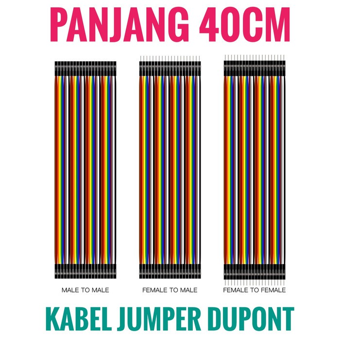 Jual Kabel Jumper Dupont Pelangi 40cm Male Female Header Cable Pin ...