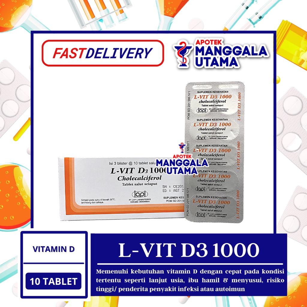 Jual L VIT D3 1000 PER STRIP ISI 10 TABLET | Shopee Indonesia