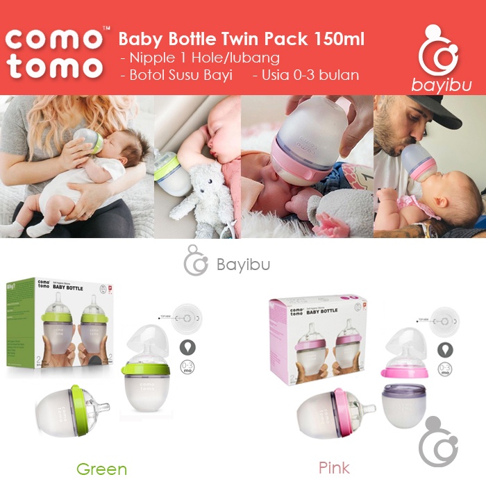 Jual Comotomo Baby Bottle Twin Pack 150ml (Botol Susu Bayi Ibu ...