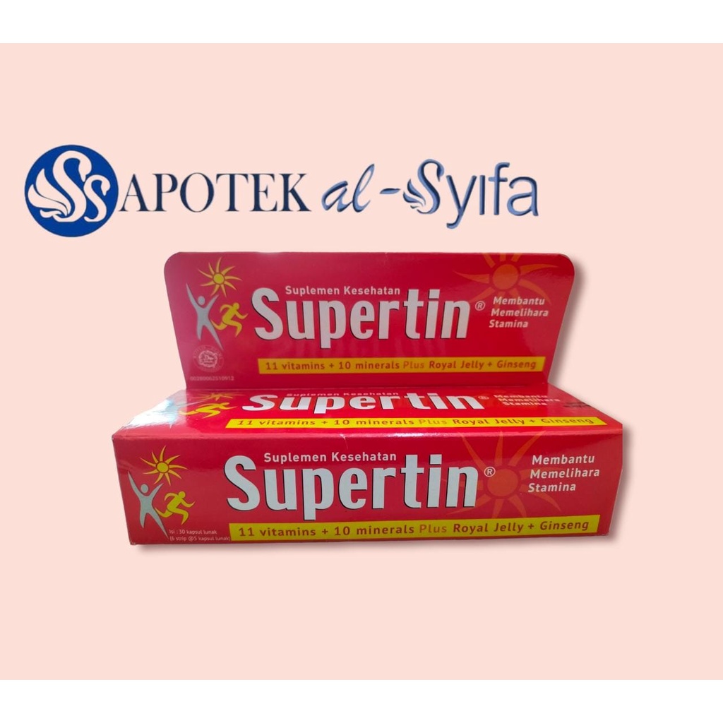 Jual Supertin suplemen kesehatan stamina tubuh (1 strip isi 5 kaplet ...