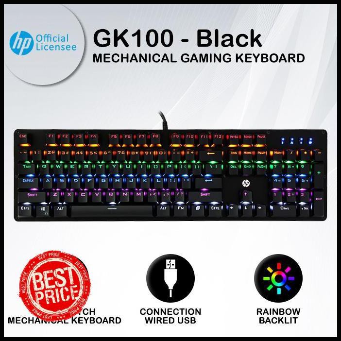 Jual Keyboard Gaming Hp Gk100 - Rgb Blue Switch Mechanical Keyboard ...
