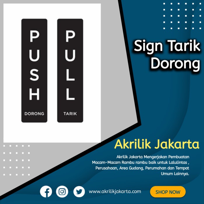 Jual Signage Akrilik TARIK / DORONG – Door Sign Premium Ukuran 20 cm x ...