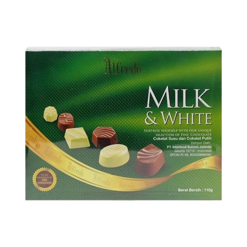 Jual Alfredo Chocolate Box 110 Gram Milk White Dark Coklat Alfredo ...