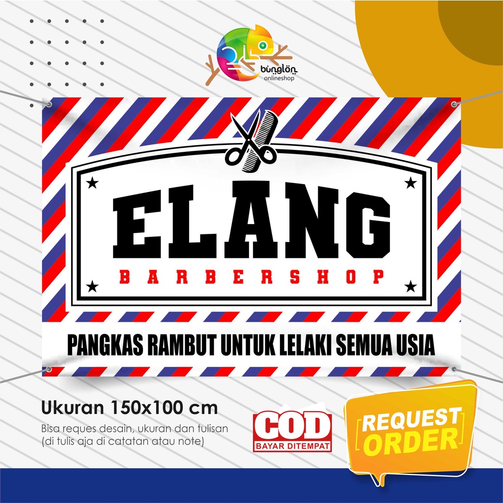 Jual Size 150x100 Cm, Spanduk Banner Model Pangkas Rambut, Barbershop ...