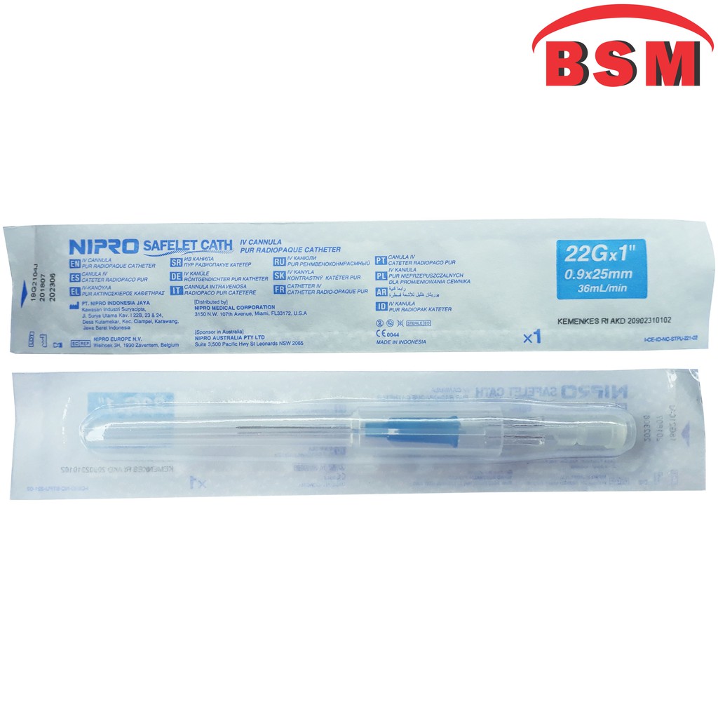 Jual I.V Catheter Nipro 22 G IV Cath Nipro 22 G | Shopee Indonesia