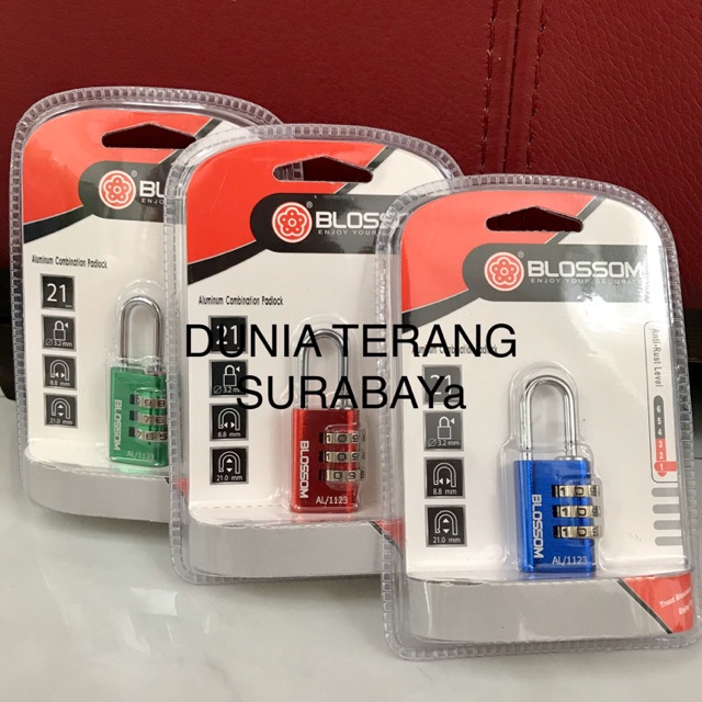 Jual Gembok Koper Pin Angka Nomor Password Aluminium - BLOSSOM 3 Digit ...
