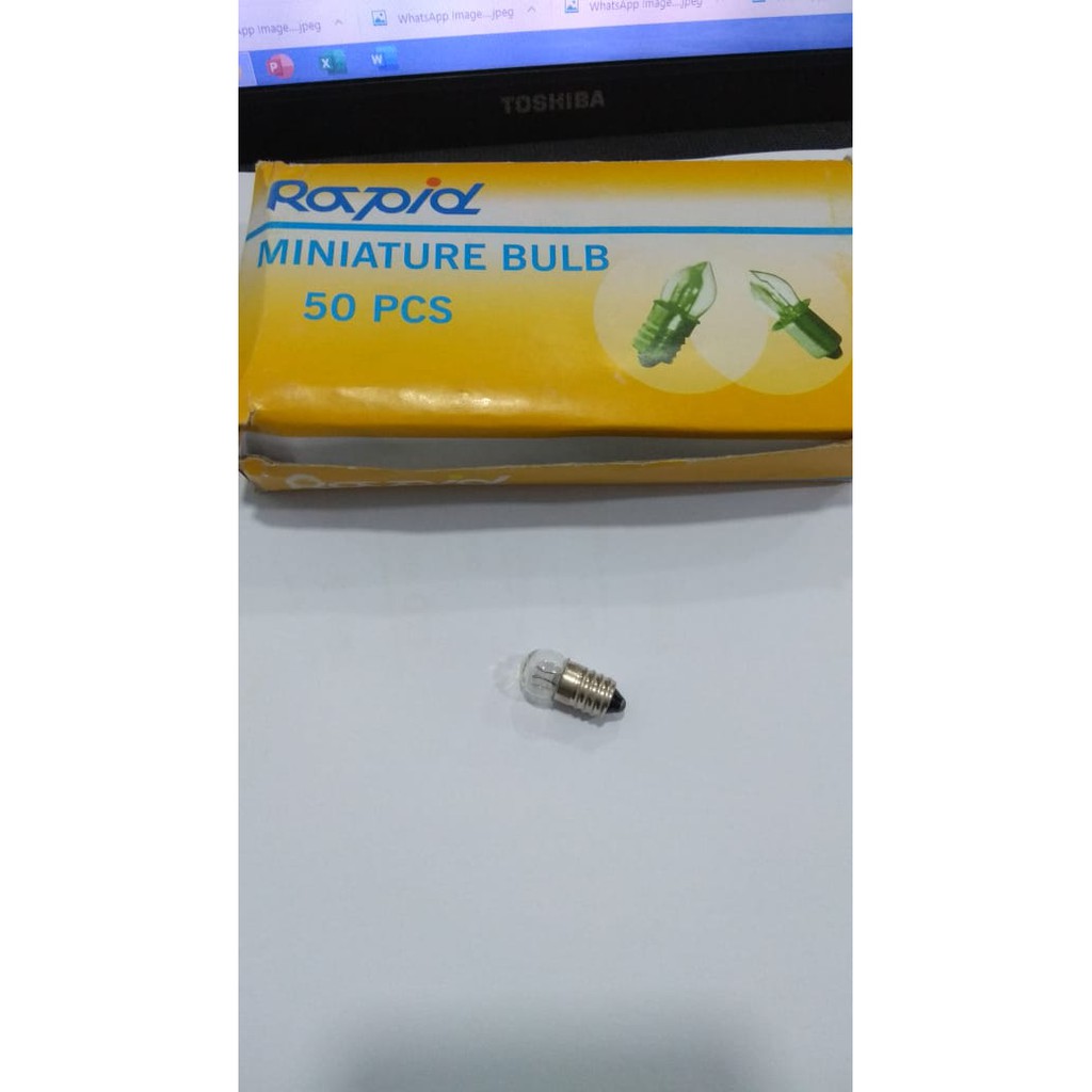 Jual Lampu Bohlam Senter Mini 2.5 Volt merk RAPID lampu miniatur 2.5v ...