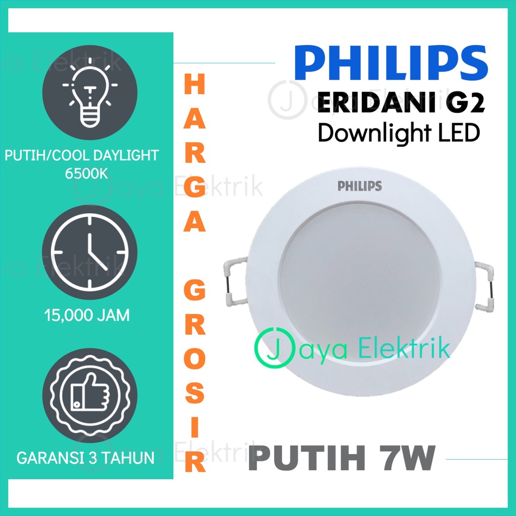 Jual Lampu PHILIPS Downlight LED Eridani 7W Putih Kuning - Eridani G2 DL190B 7 W 4 Inch ...
