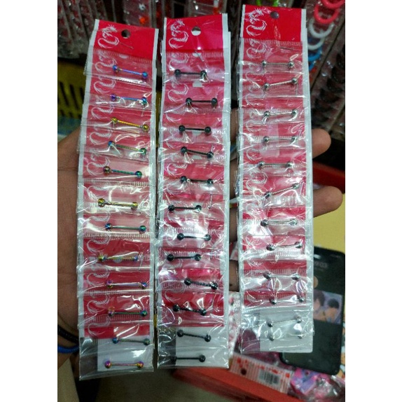 Jual Anting Rodium Barbel 2cm Lurus Lusinan Isi 12pcs | Shopee Indonesia