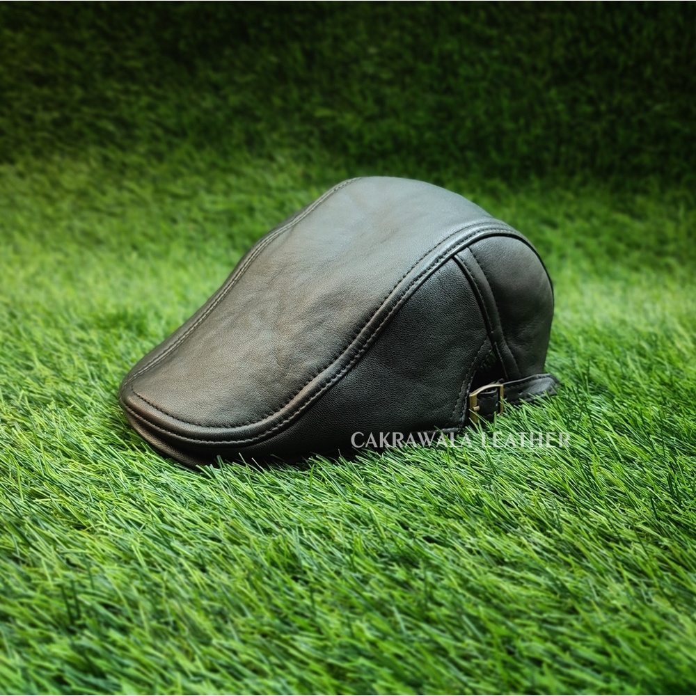 Jual Topi Kulit Pet Sutradara Gesper Pinggir Leather Hat | Shopee Indonesia