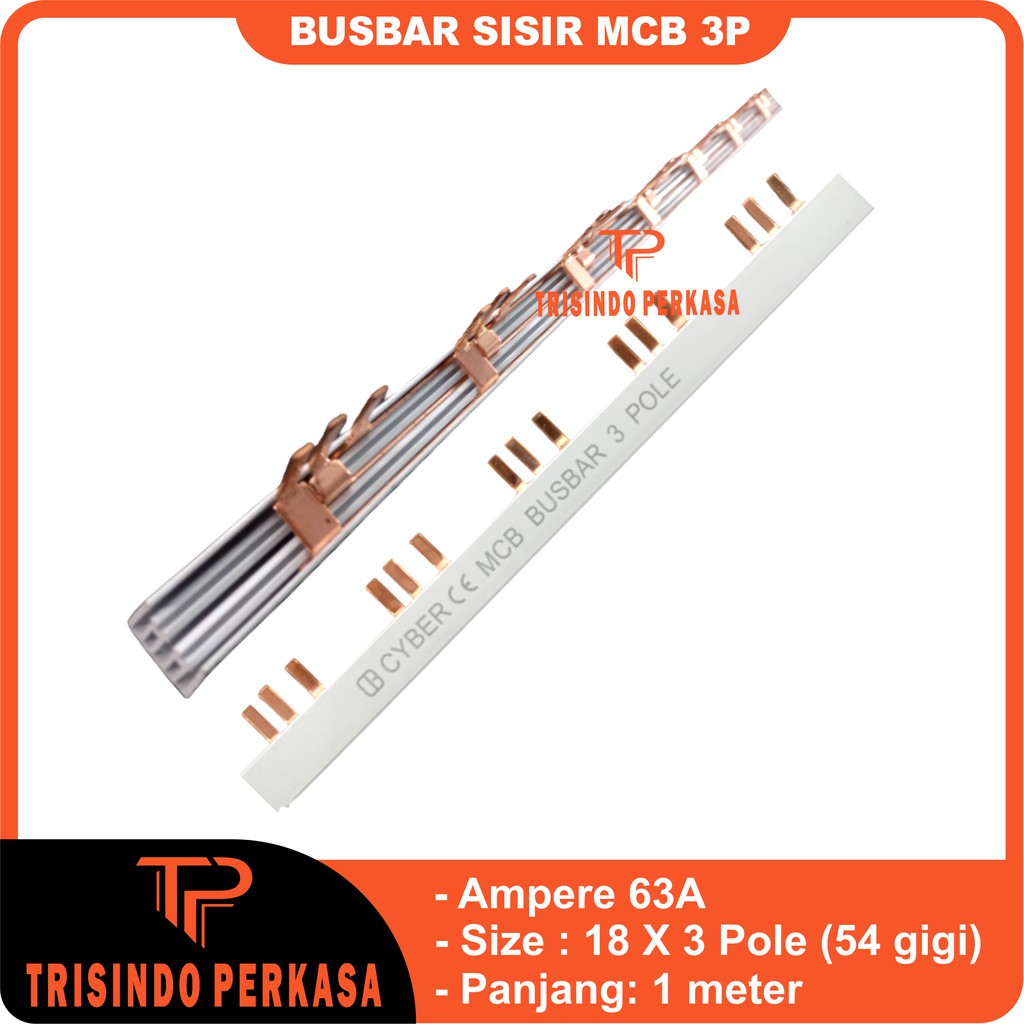 Jual BUSBAR 3P 63A busbar sisir 3p mcb 3 phase 1 meter rel sisir Jumper ...