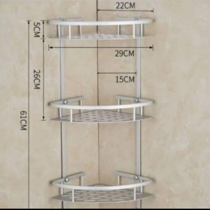 Jual Rak Sudut 3 Susun Pojok Kamar Mandi Toilet Multifungsi Stainless ...