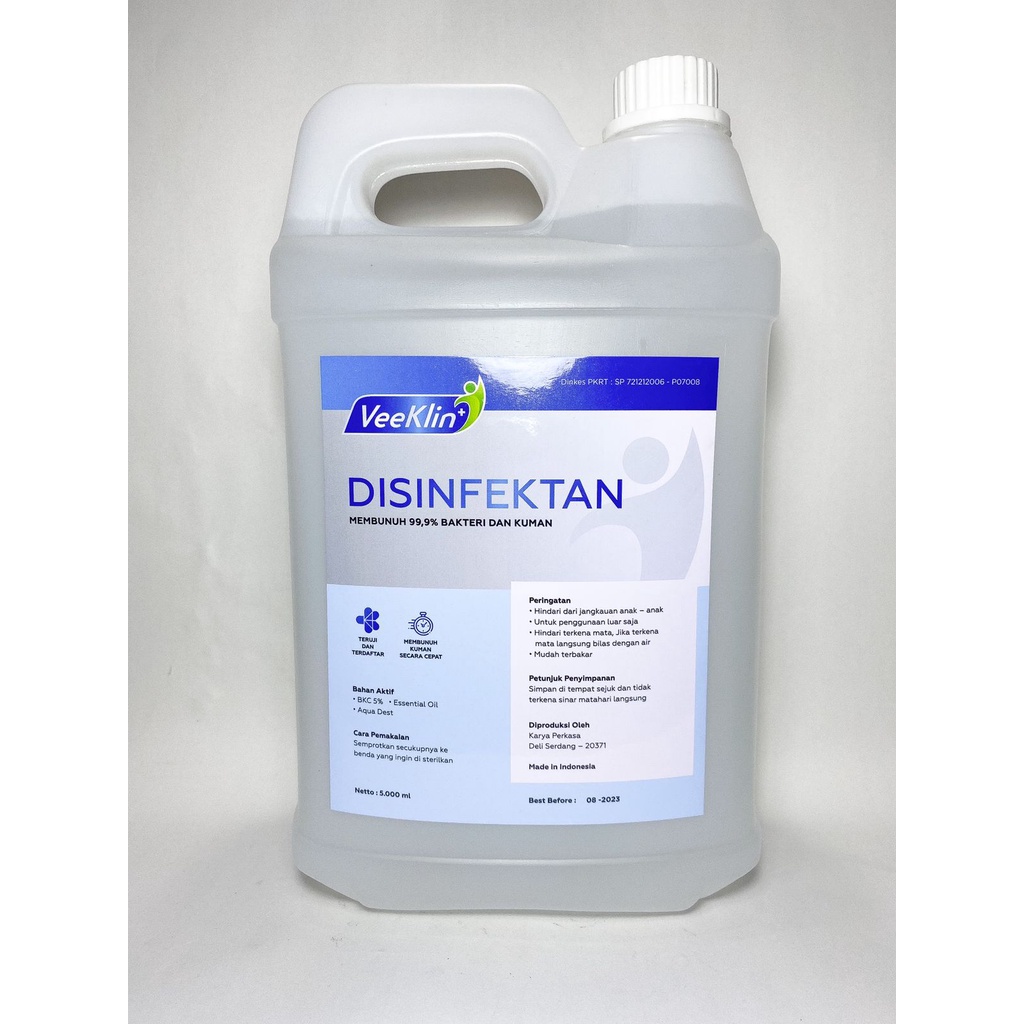 Jual Desinfektan / Disinfektan / Membunuh Kuman 5 Liter Merek VeeKlin ...