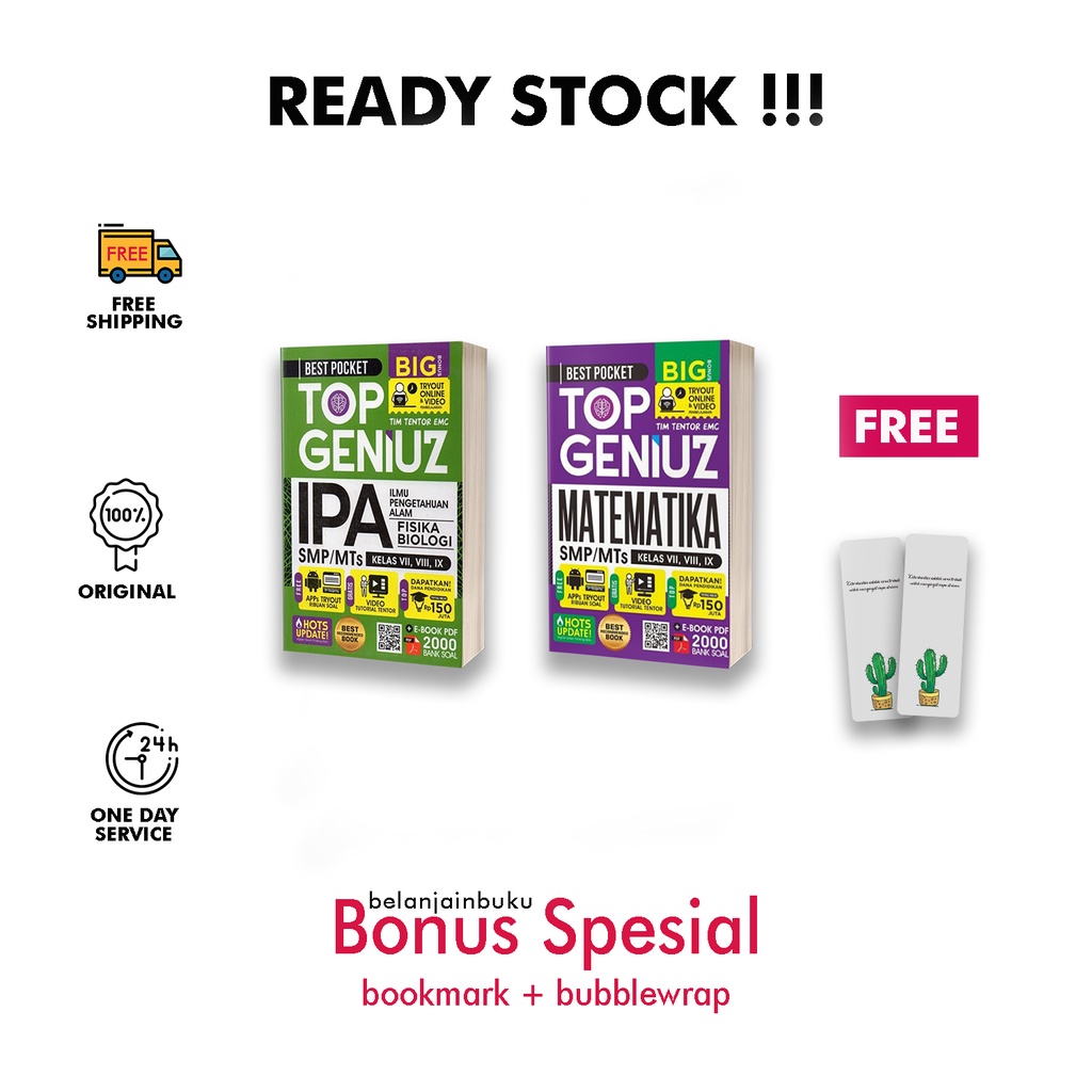 Jual BUKU SOAL RUMUS SMP BEST POCKET TOP GENIUZ MATEMATIKA & IPA SMP ...