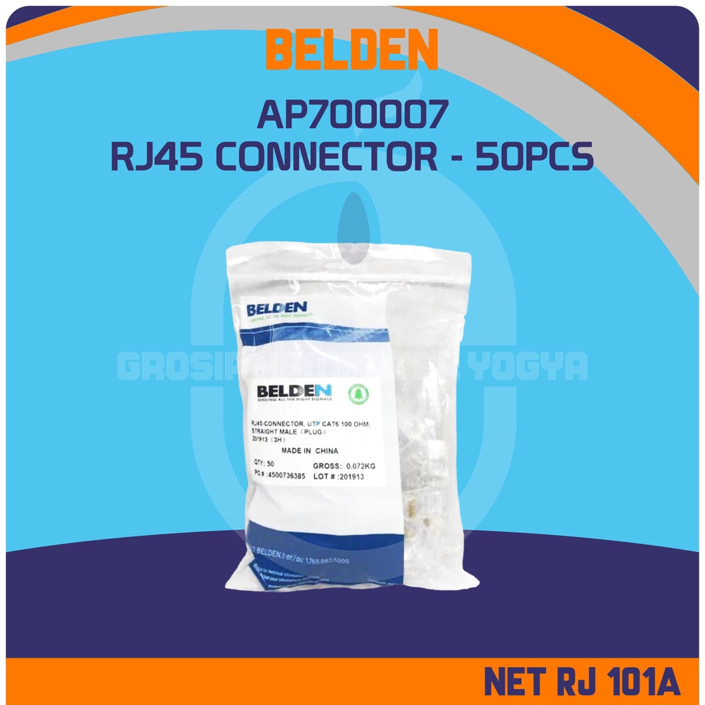 Jual Belden AP700007 Cat5e Cat 5 RJ45 Connector Konektor LAN 1 Pack 50 ...