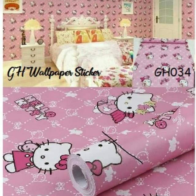Jual Wallpaper dinding hellokitty peri pink / wallpaper dinding karakter hellokitty kotak peri ...