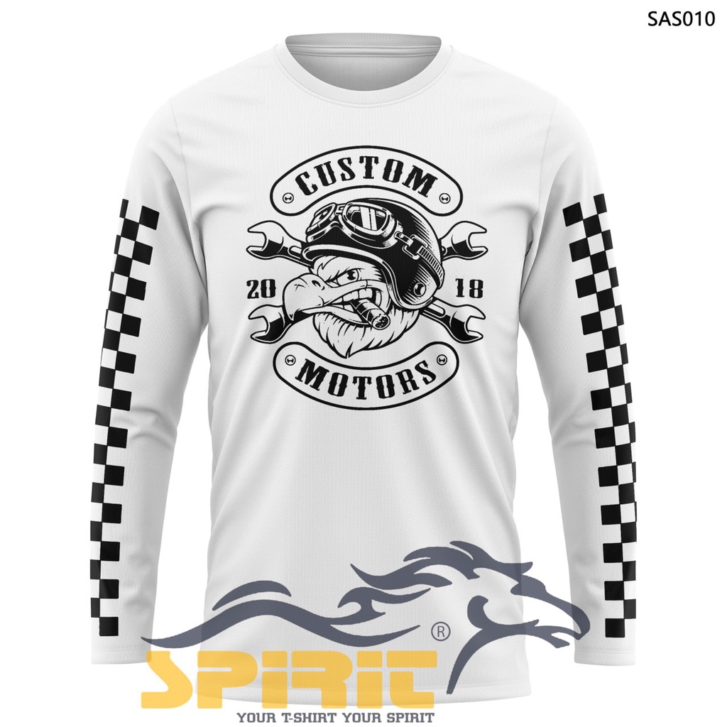 Jual Kaos Rider Custom Motor Baju Kaos Pria Lengan Panjang Katun Combed ...