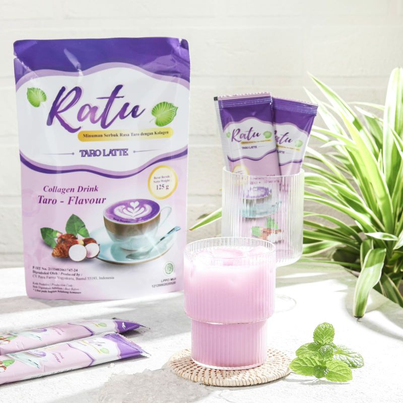 Jual RATU COLLAGEN JUS - TARO LATTE (ISI 5 SACHET) | Shopee Indonesia