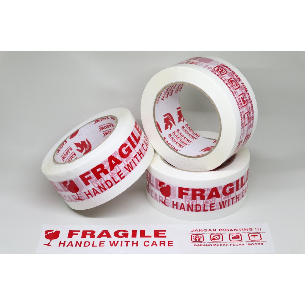 Jual LAKBAN FRAGILE PUTIH JANGAN DI BANTING 48MM X 100 METER | Shopee ...